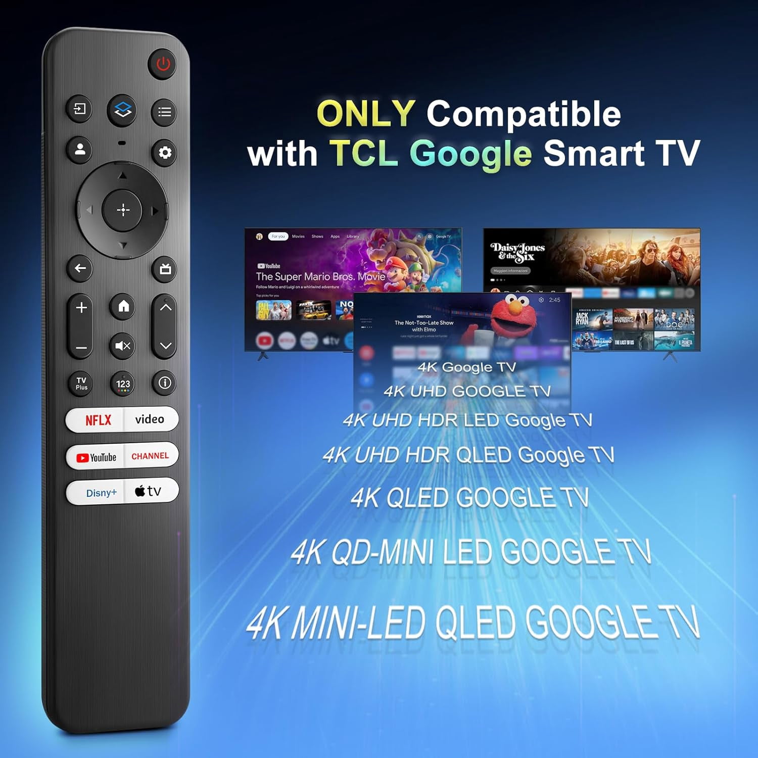 PYYAN-Replacement Remote Only for TCL-Google-TV-Remote-Control, for TCL ...