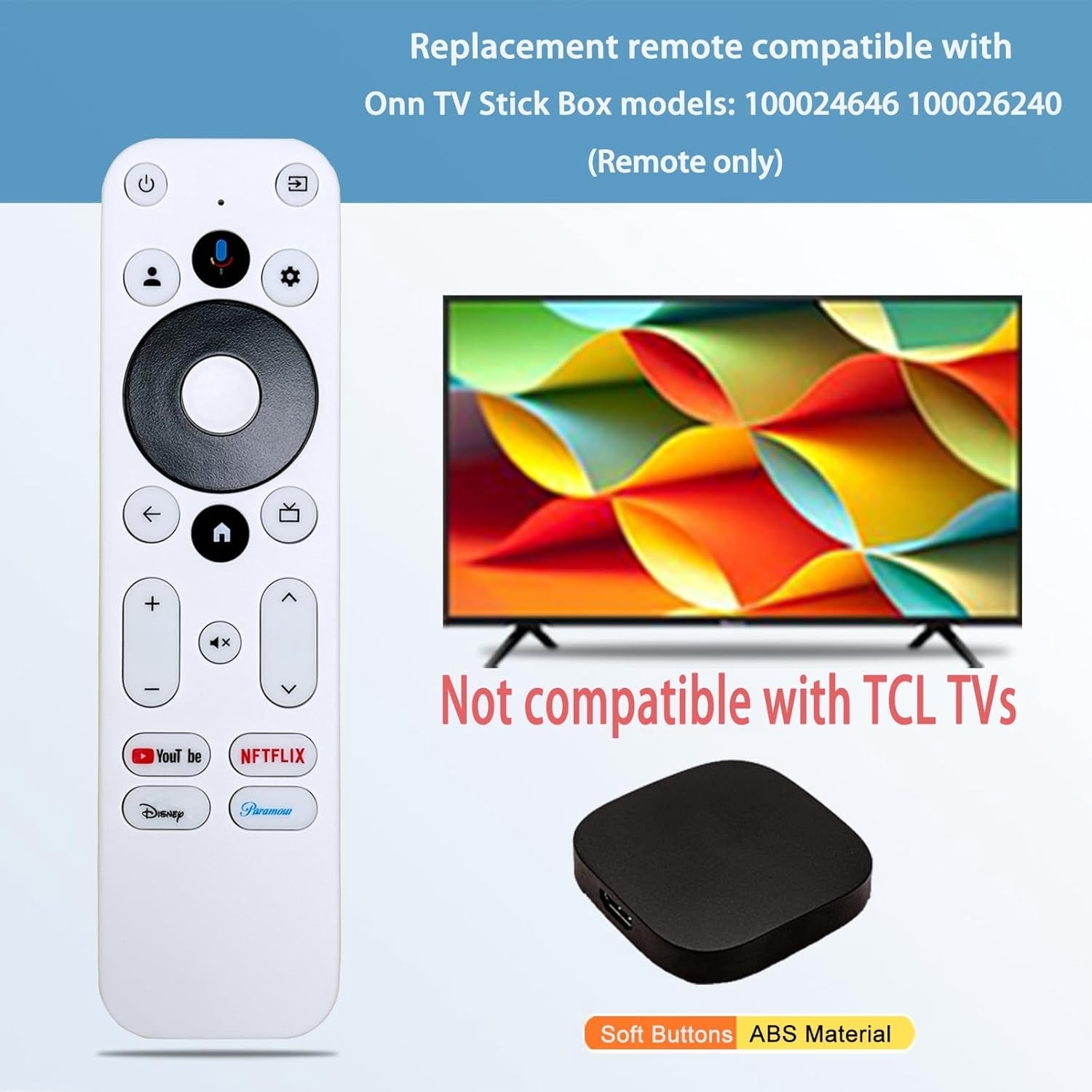 PYYAN-Replacement Voice Remote Control Compatible with Onn TV FHD 4K ...