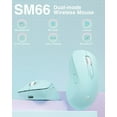 PYYAN-SM66 Green Silent Dual Mode Wireless Mouse for Laptop, Adjustable ...
