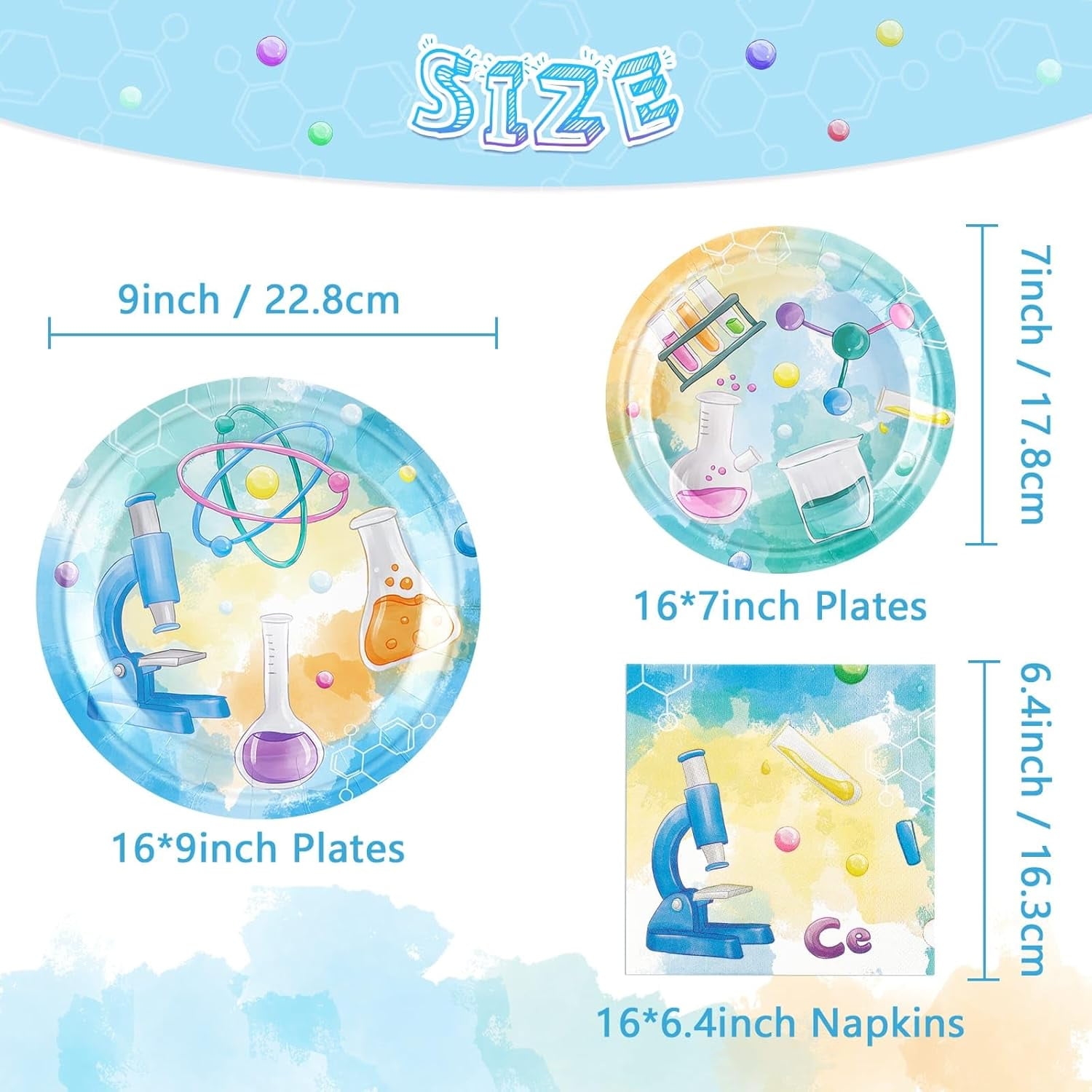 PYYAN-Science Party Decorations - 48 Pcs Science Plates and Napkins Mad ...