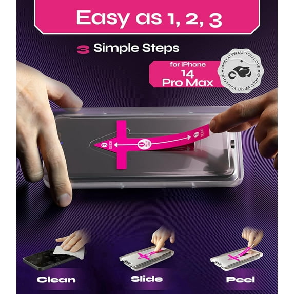 PYYAN-Screen Protector for iPhone 14 Pro Max (2Pack), Easy Auto-Align ...
