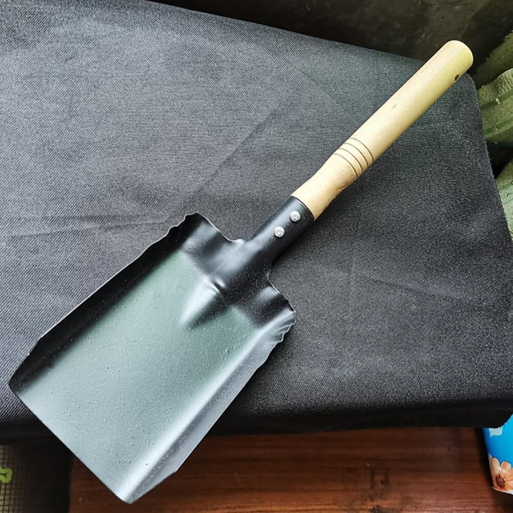 PYYAN-Small Ash Shovel with Wooden Handle Metal Coal Scoop for ...