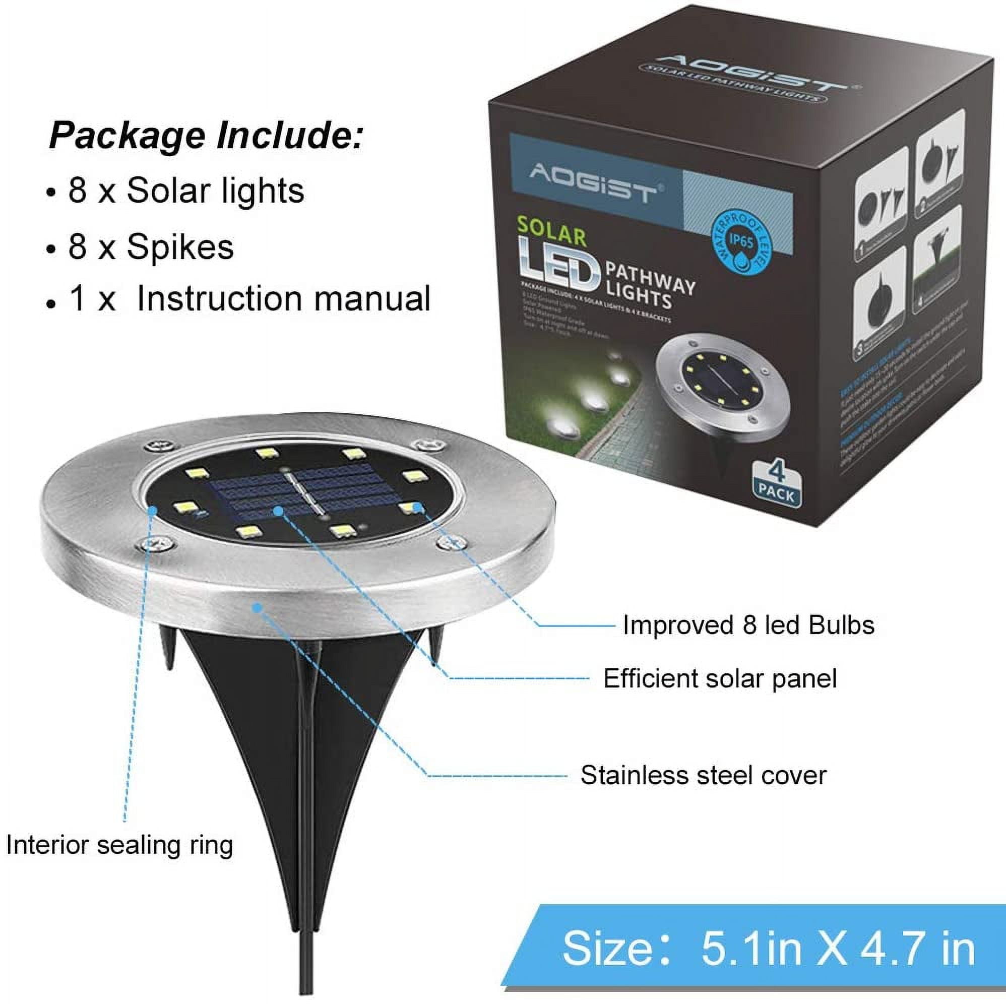 PYYAN-Solar Ground Lights, LED Garden Disk Lights In-Ground Outdoor ...