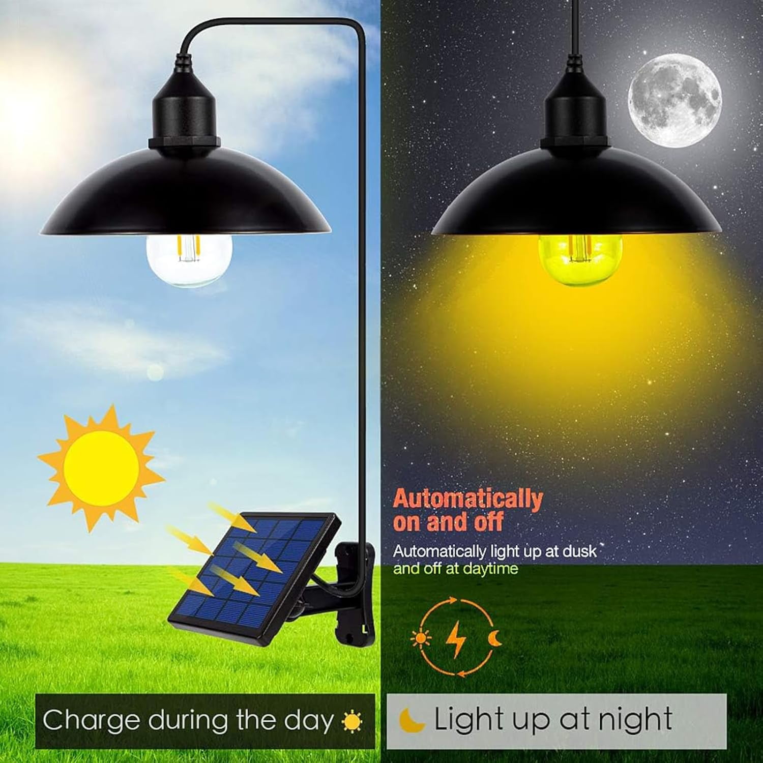 PYYAN-Solar Light for Chicken Coop Classical Bulb with 9.8FT Cord Solar ...