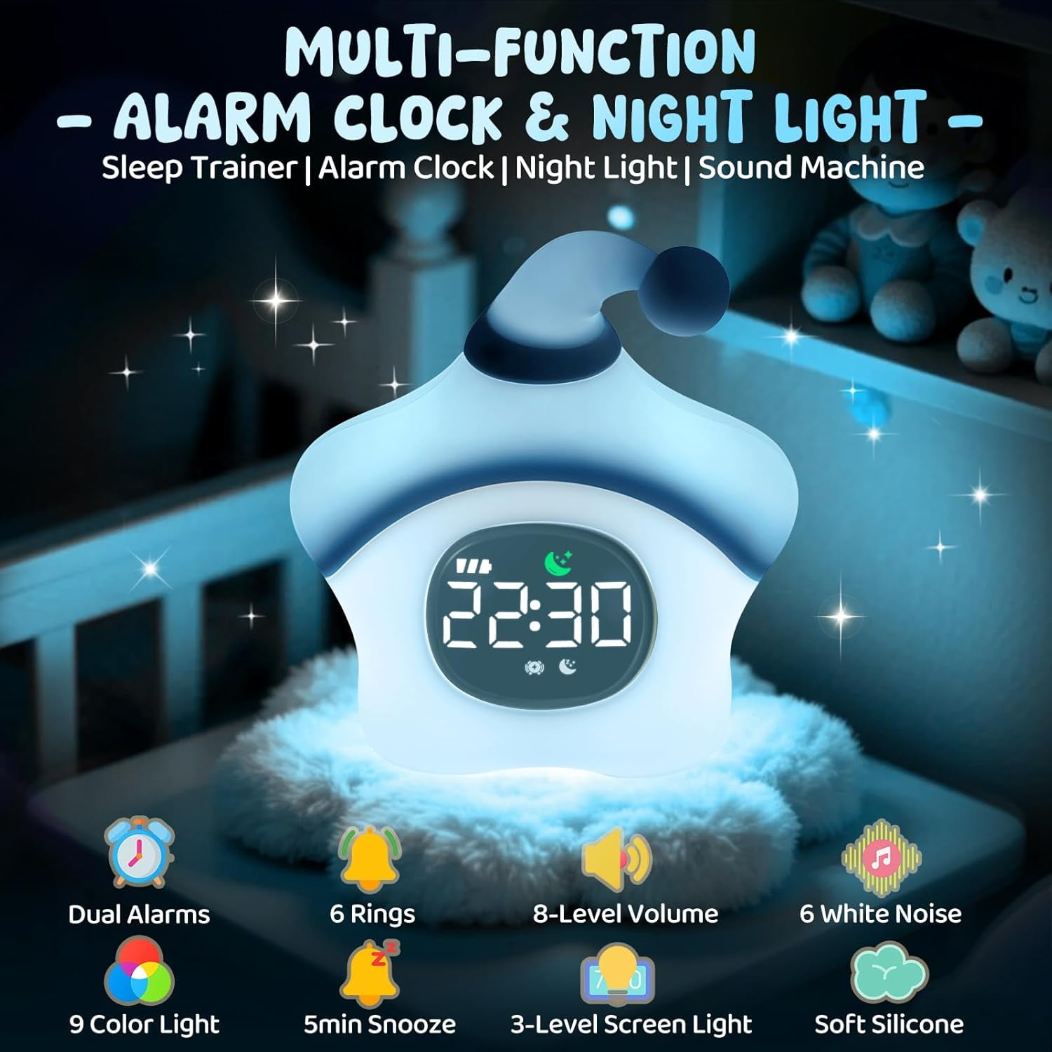 PYYAN-Star Alarm Clock with Night Light for Kids with Sleep Training ...