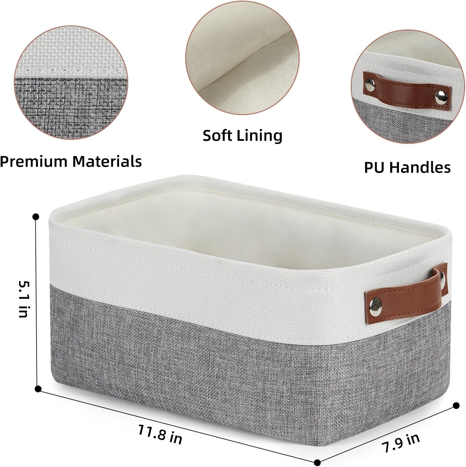 PYYAN-Storage Baskets for Shelves, Small Fabric Storage Bins with ...