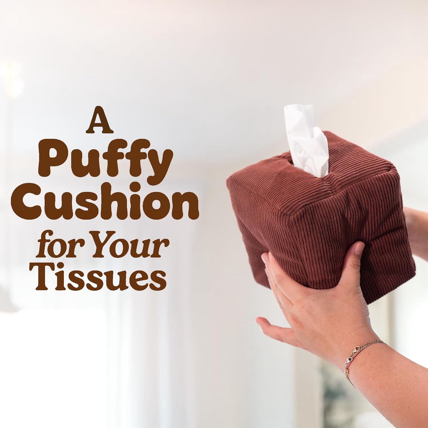 PYYAN-TOGI Corduroy Tissue Box Cover - Soft & Puffy Cube Design Adds a ...