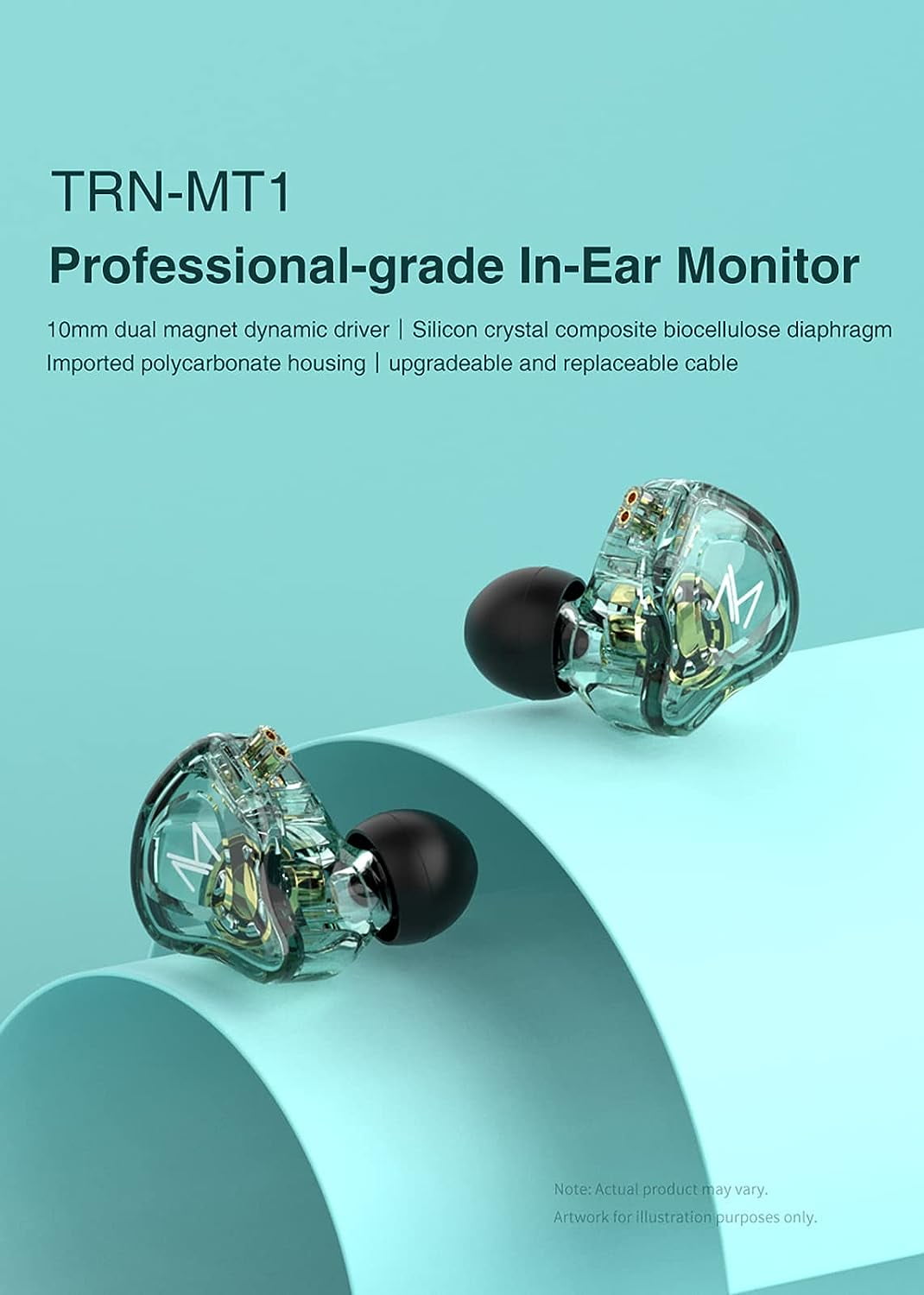 PYYAN-TRN MT1 In-Ear Earbuds with 10mm Composite Magnetic Dynamic ...