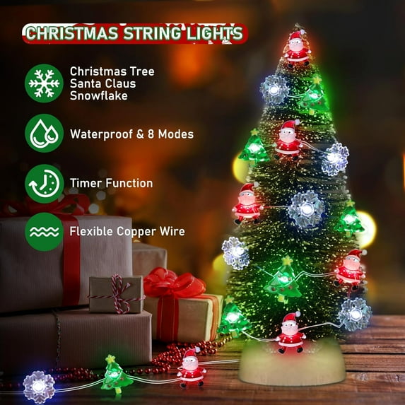 PYYAN-[Timer] Christmas Lights Decorations, 10 FT 30 LED Battery ...