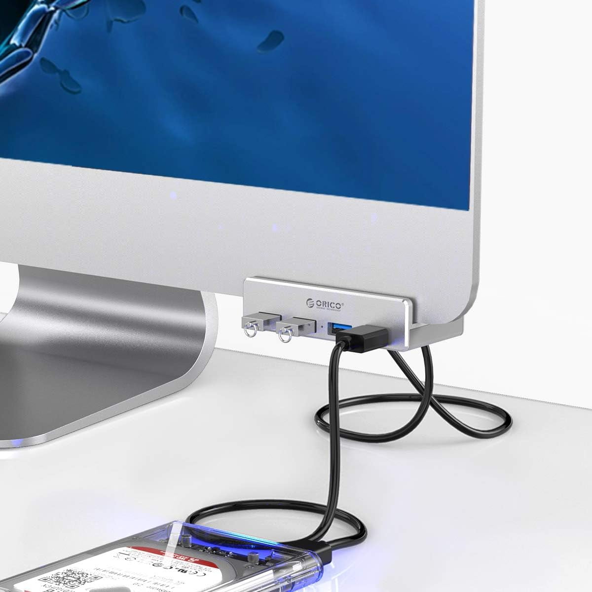 PYYAN-USB 3.0 Hub, USB Hub Clamp, Aluminum 4-Port USB Splitter with 4. ...