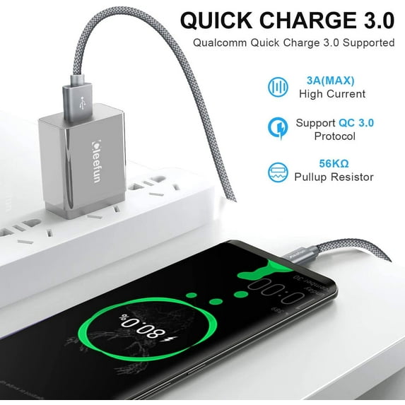 PYYAN-USB C Cable, USB to USB C Cable, [5 Pack, 3/3/6/6/10 ft] Type C ...