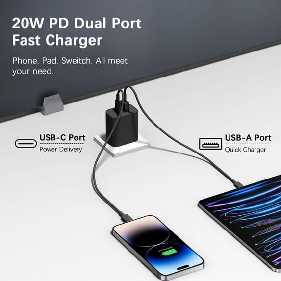 PYYAN-USB C Charger Block, iPhone 17 Charger Block Fast Charging Dual ...