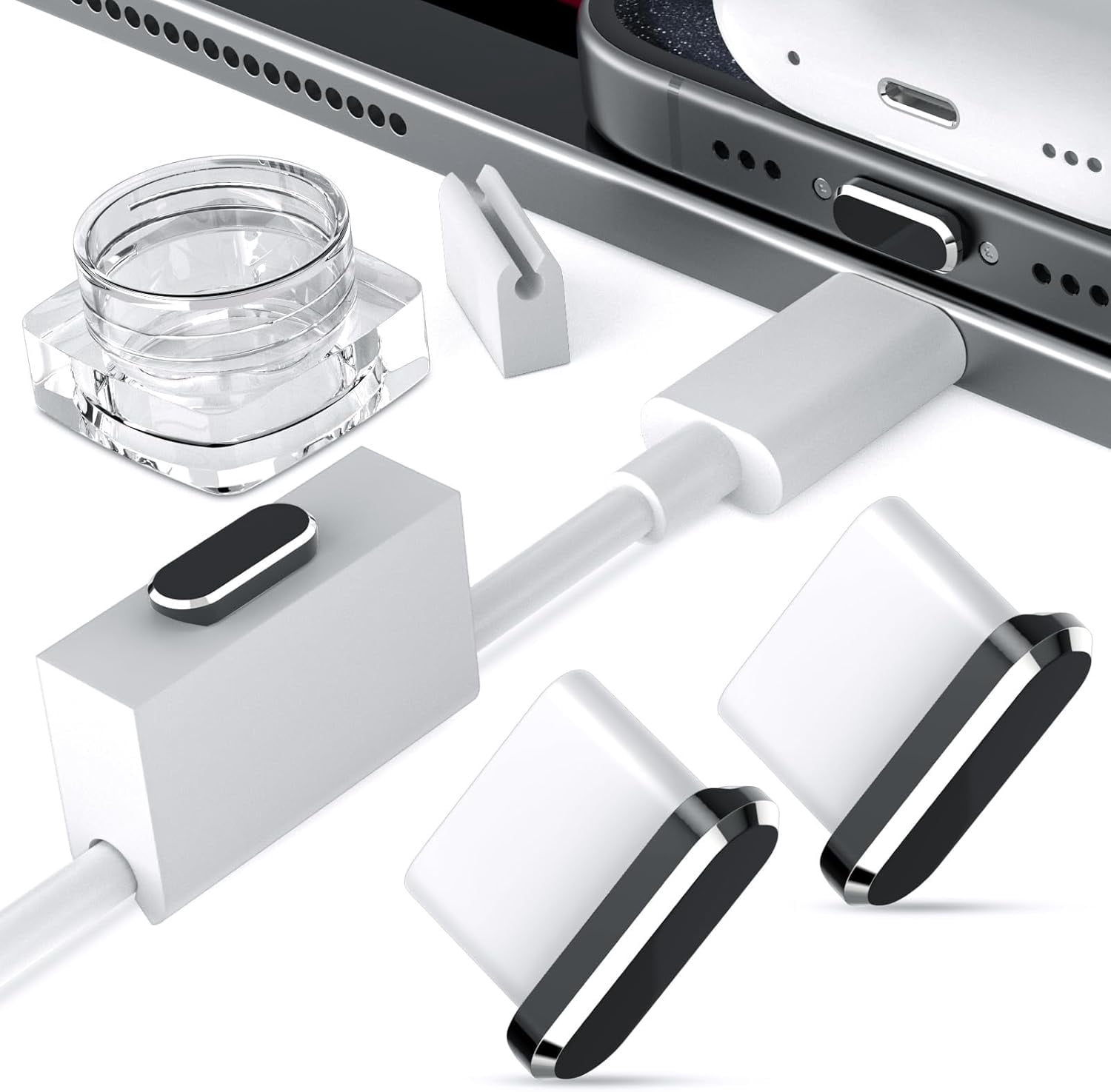 PYYAN-USB C Dust Plugs 2 Pack, USB C Earbuds for iPhone 17 Pro Max Air ...