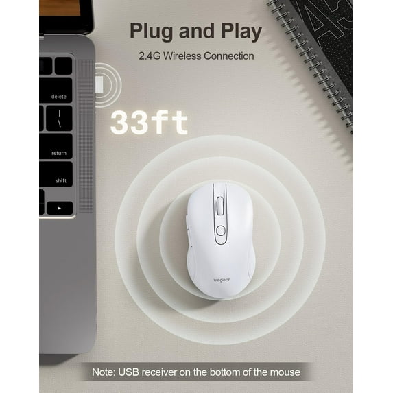 PYYAN-USB Wireless Mouse for Laptop PC Mac, 2.4GHz Cordless Mouse with ...