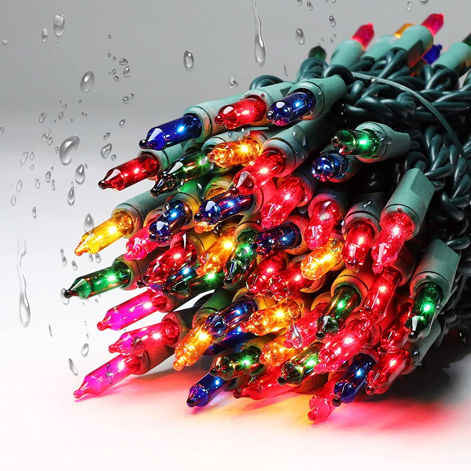 PYYAN-Ultra-Bright Connectable Multi Christmas Light Set 100Count 19 ...