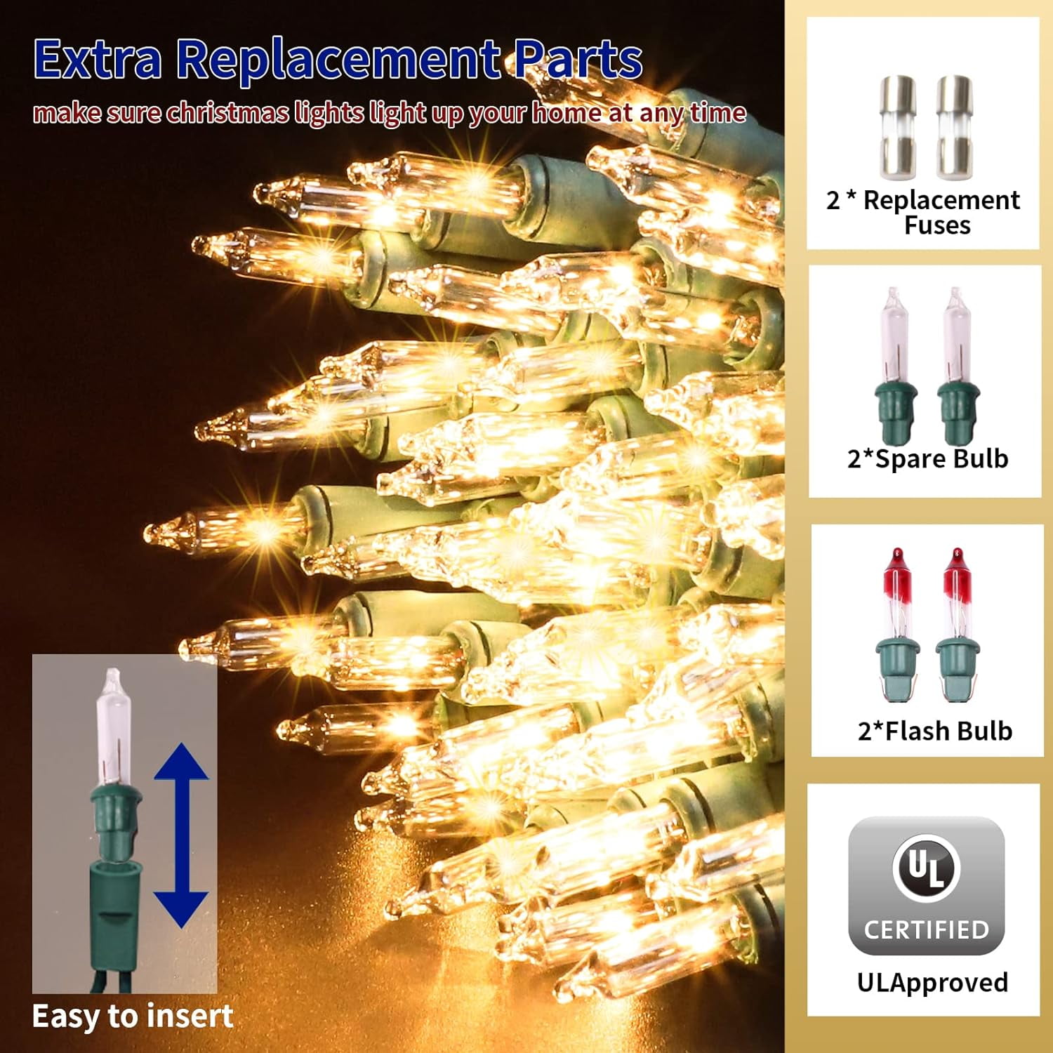 PYYAN-Ultra-Bright Connects End to End Warm White Christmas Mini Light 300L 63.8Ft(2Sets-Each ...
