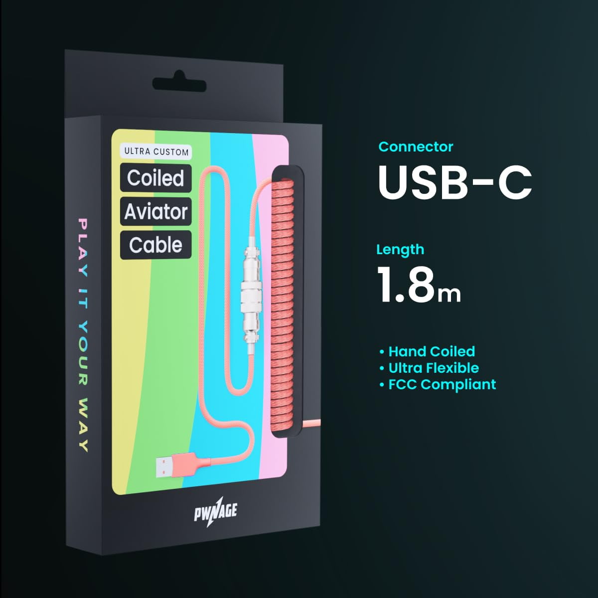 PYYAN-Ultra Custom Coiled Aviator USB C Cable for Gaming Keyboard ...