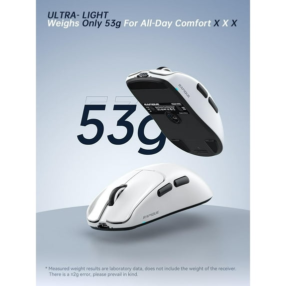 PYYAN-Ultra-Light Wireless Mouse – 53g Featherweight, Silent Click ...