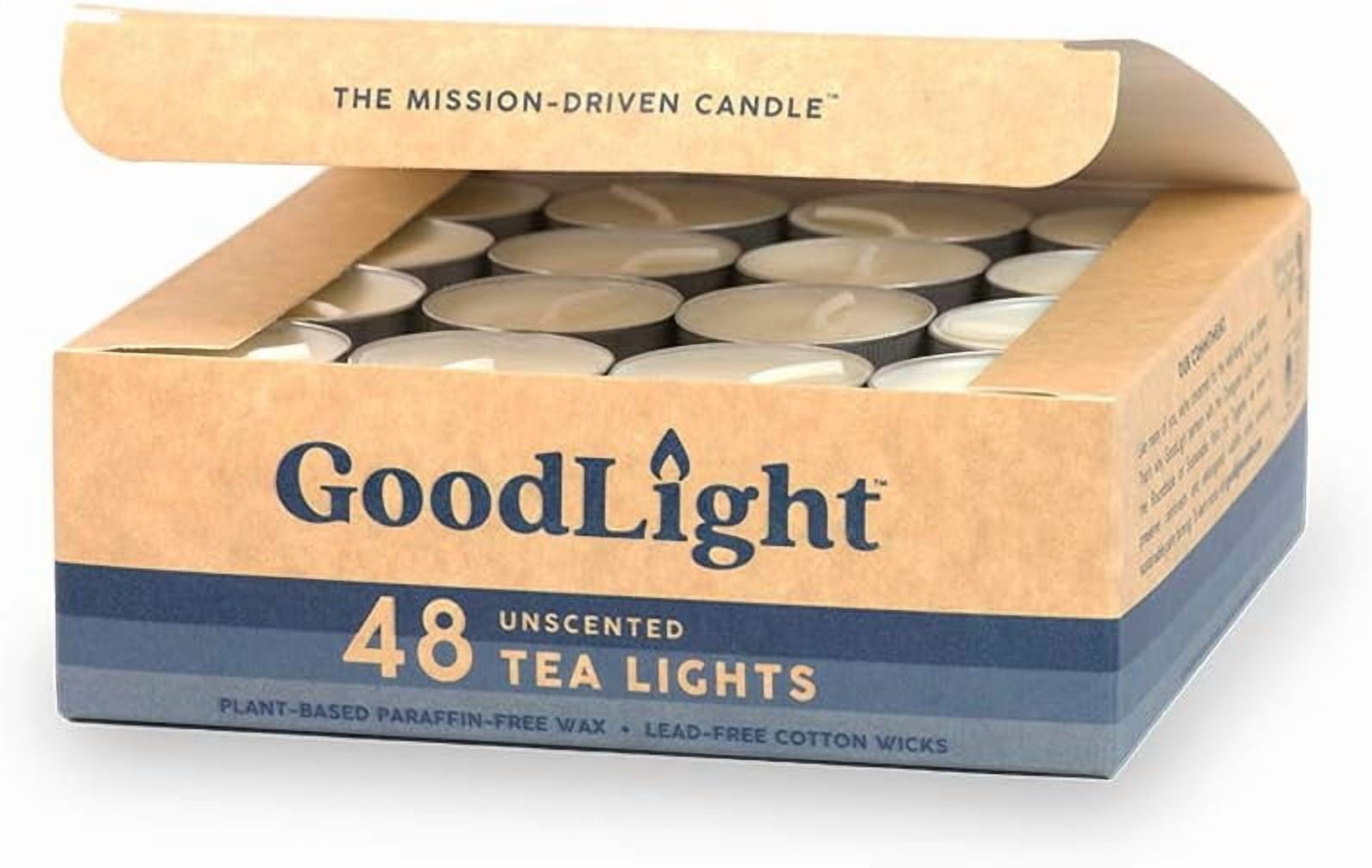 PYYAN-Unscented Vegan and Paraffin-Free Tea Light Candles (48 Candles ...