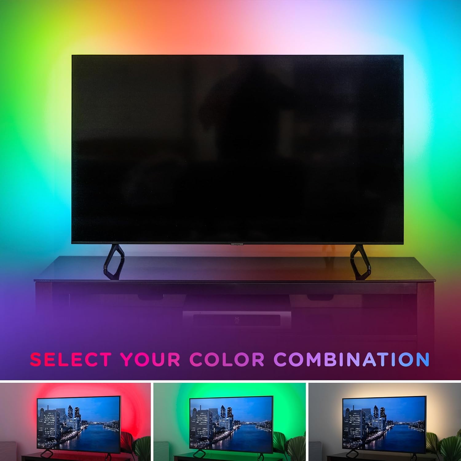 PYYAN-Vibe Spectrum Smart Indoor LED Strip Lights, Color Changing RGBIC ...