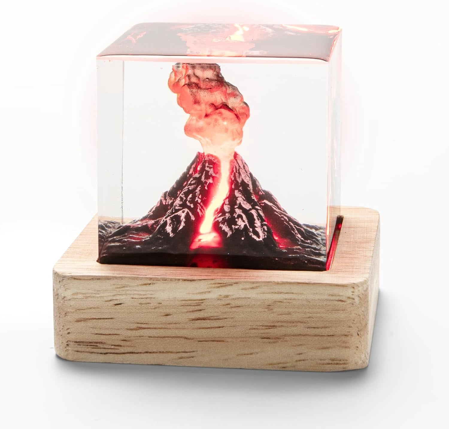 PYYAN-Volcano Night Lights Lava Lamp Volcano Eruption Ornament 3D Mini ...