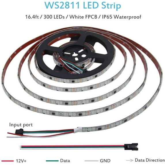 PYYAN-WS2811 Addressable RGB LED Strip 12V Programmable LED Pixel Strip ...