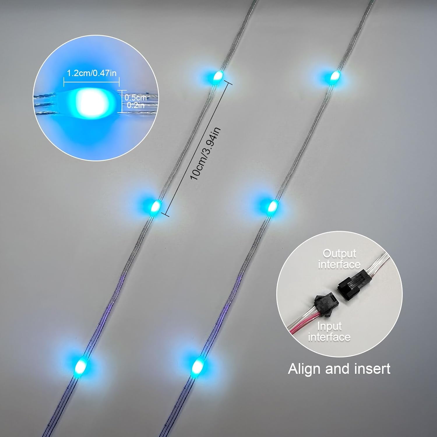 PYYAN-WS2812B Fairy String Lights Addressable Individually RGB IC, PVC ...