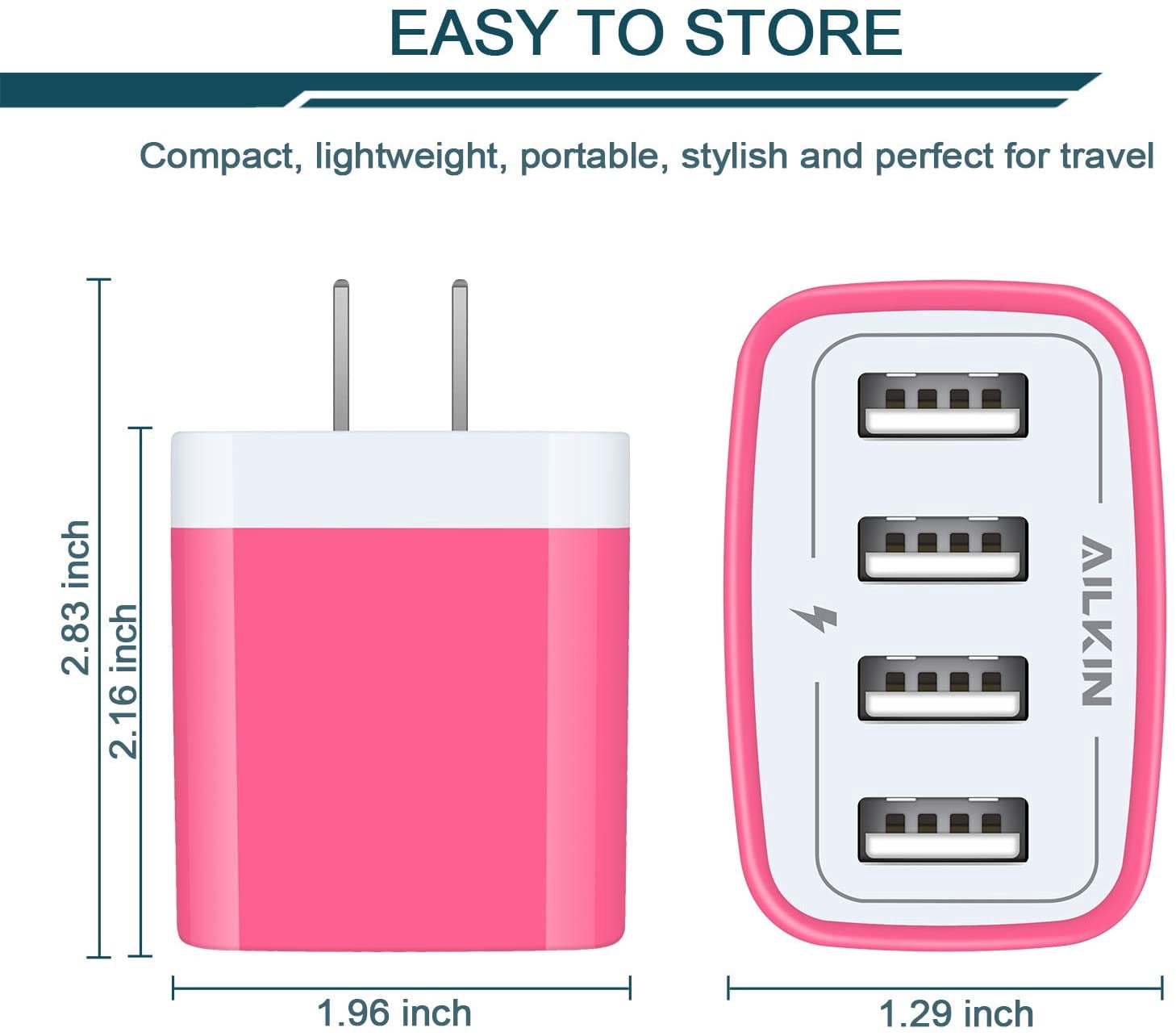PYYAN-Wall Charger, USB Charger Adapter, 4.8A 4Multi Port Fast Charging ...