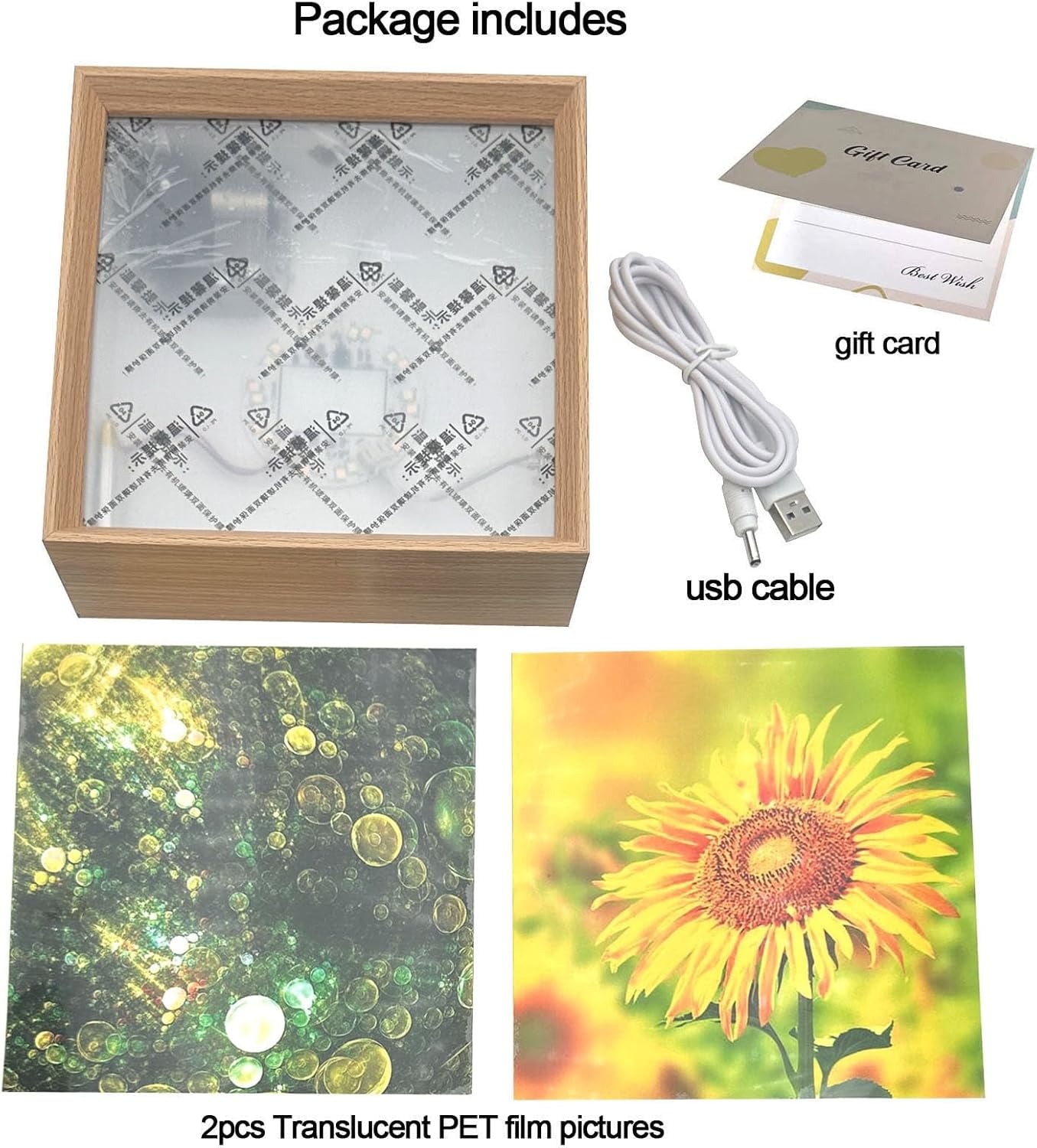 PYYAN-Wind Up Music Box -What a Wonderful World, 6x6 Wood Picture Frame ...