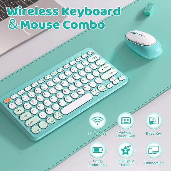 PYYAN-Wireless Keyboard and Mouse Combo, Bluetooth 5.0 & 2.4G Dual Mode ...