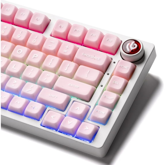 PYYAN-XVX Translucent Pink Keycaps, Double Shot PBT Keycaps, MDA ...
