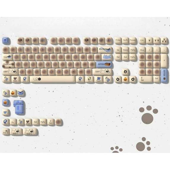 PYYAN-doubleshot PBT Keycaps Set,Bun MOG Profile Cute cat Keycaps ...