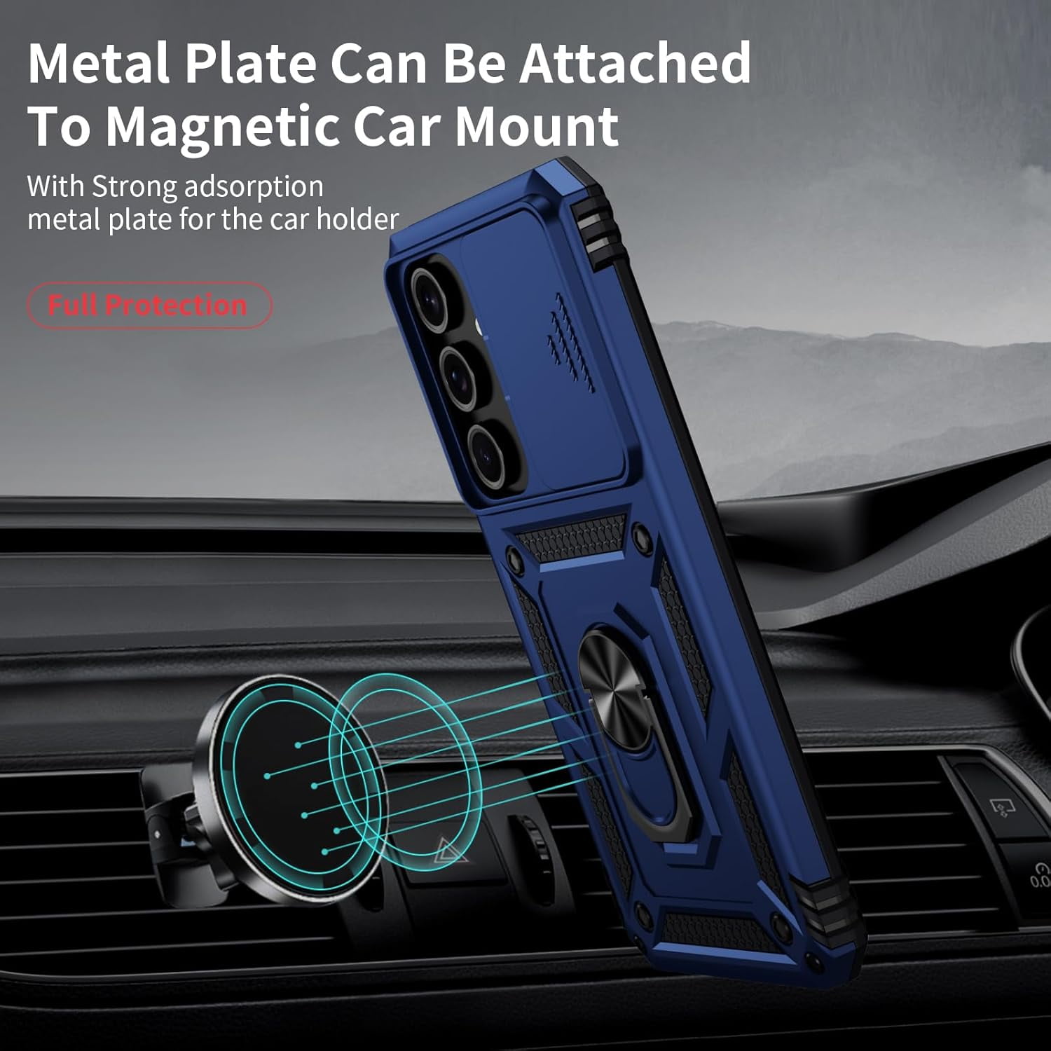 PYYAN-for Samsung Galaxy S24 FE Case with Camera Lens Cover, HD Screen ...