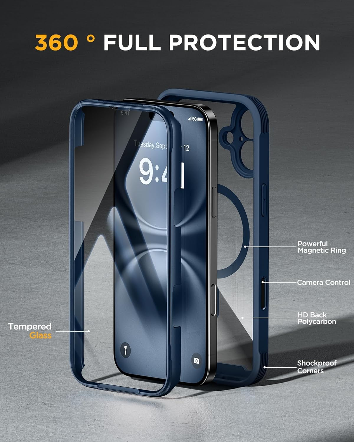 PYYAN-for iPhone 16 Case 6.1'', Full-Body Protective Phone case with ...