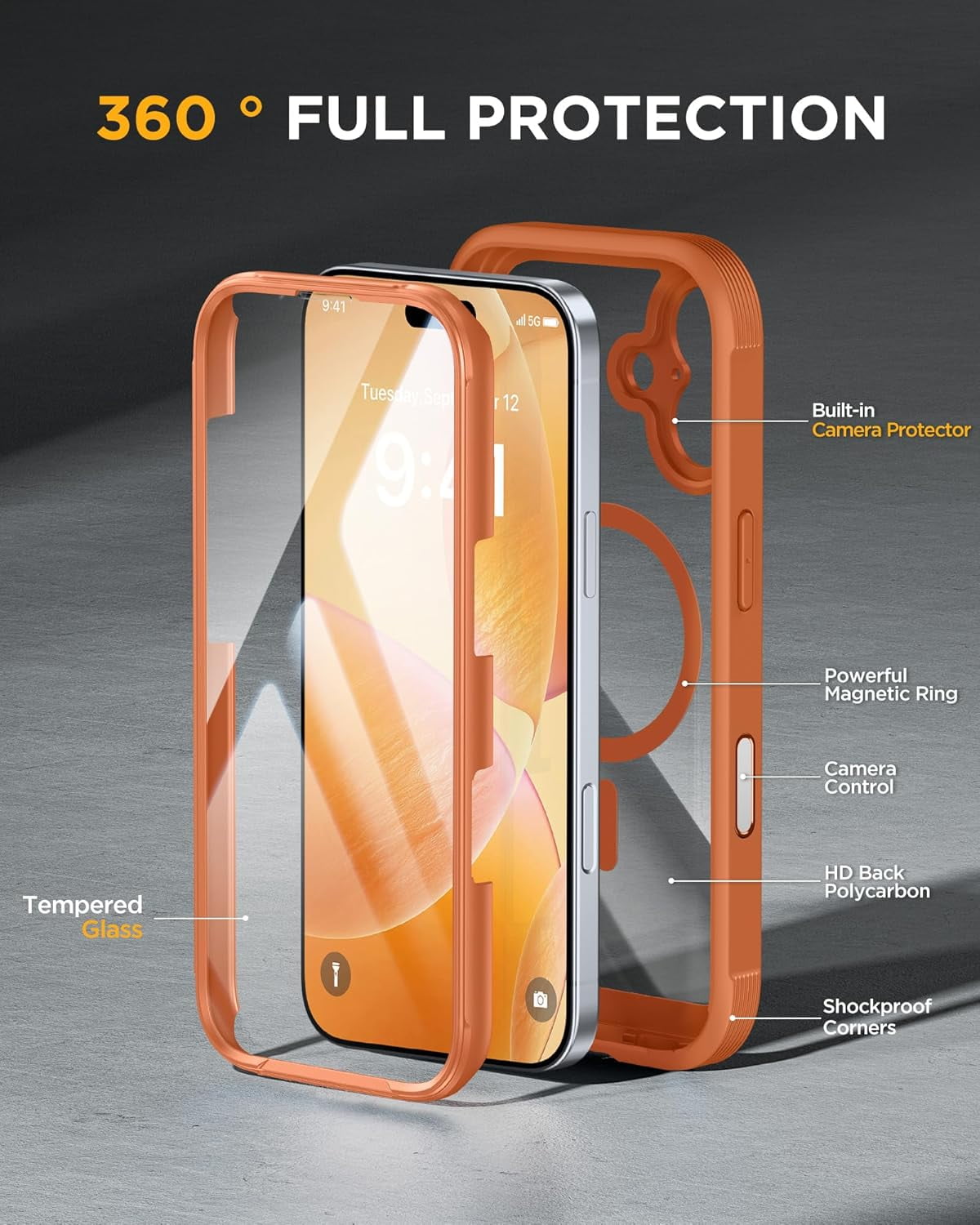 PYYAN-for iPhone 17 Case 6.3'', Full-Body Military Grade Drop ...