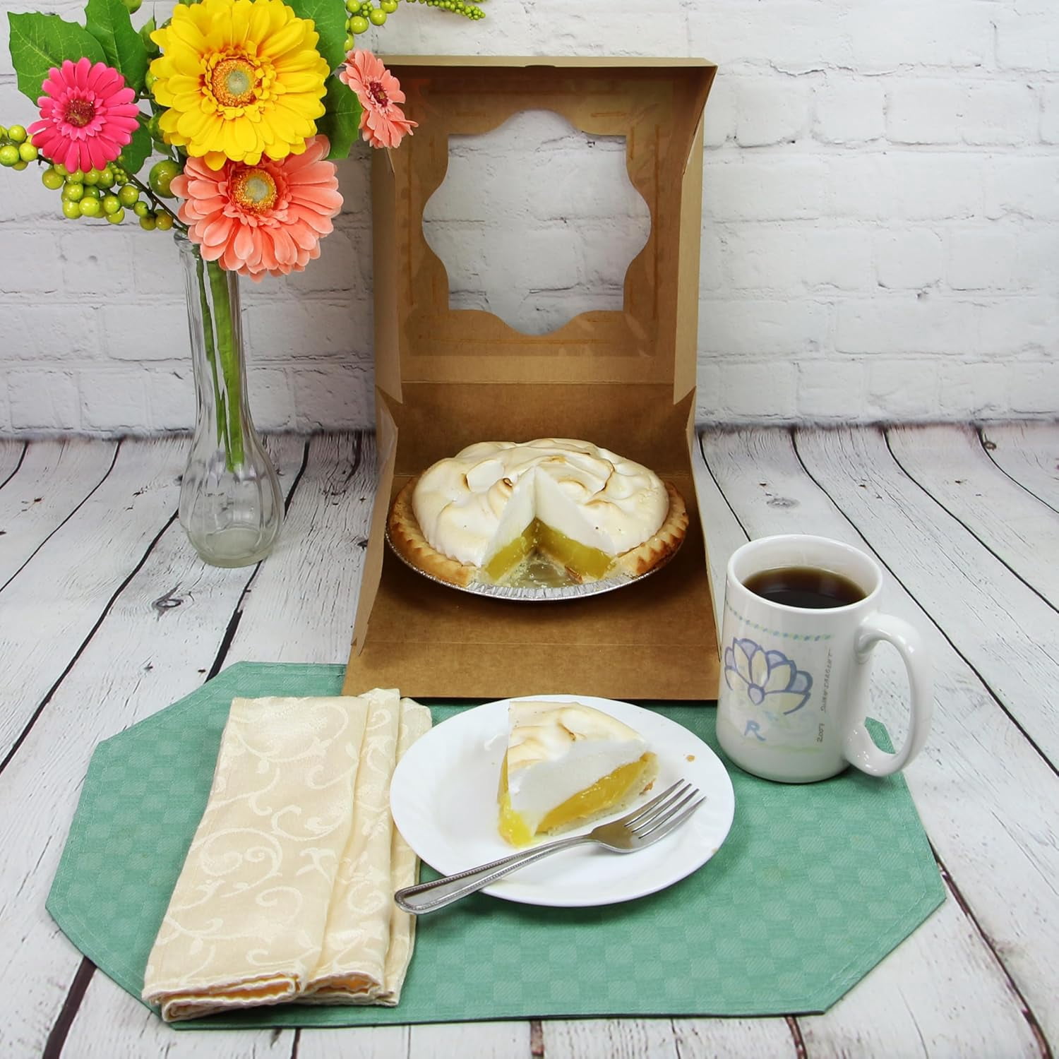 PYYNA-15 Count- 9"x9"x3" Brown Bakery Box for Pies, Cookies, Cakes ...