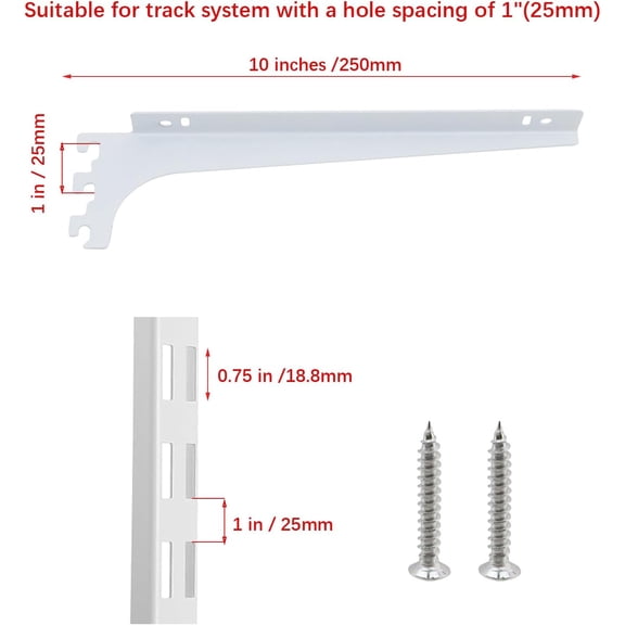Dual Track Shelf Brackets for White Shelving in Home Improvement
