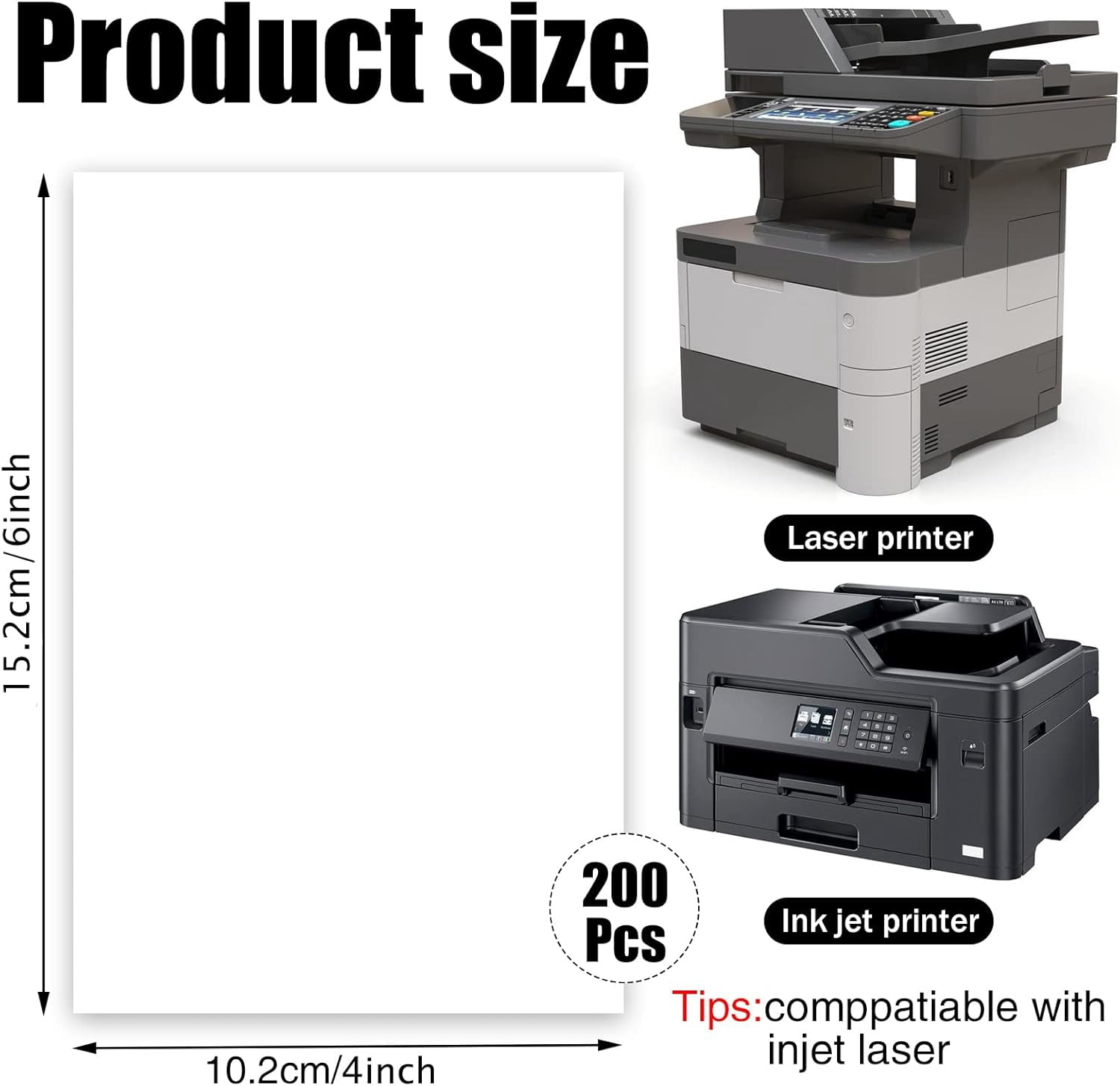 PYYNA-200 Pack 4x6 Cardstock Paper, 80lb White Blank Index Cards Thick ...