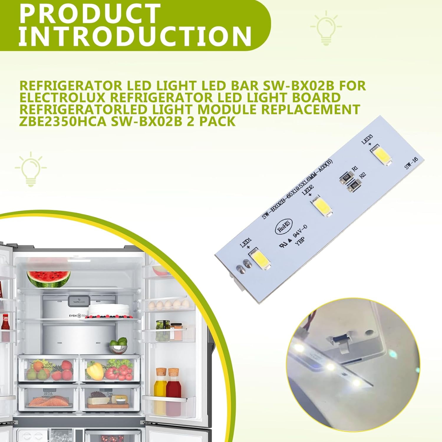 PYYNA-SW-BX02B Refrigerator LED Light, Compatible with Electrolux and ...