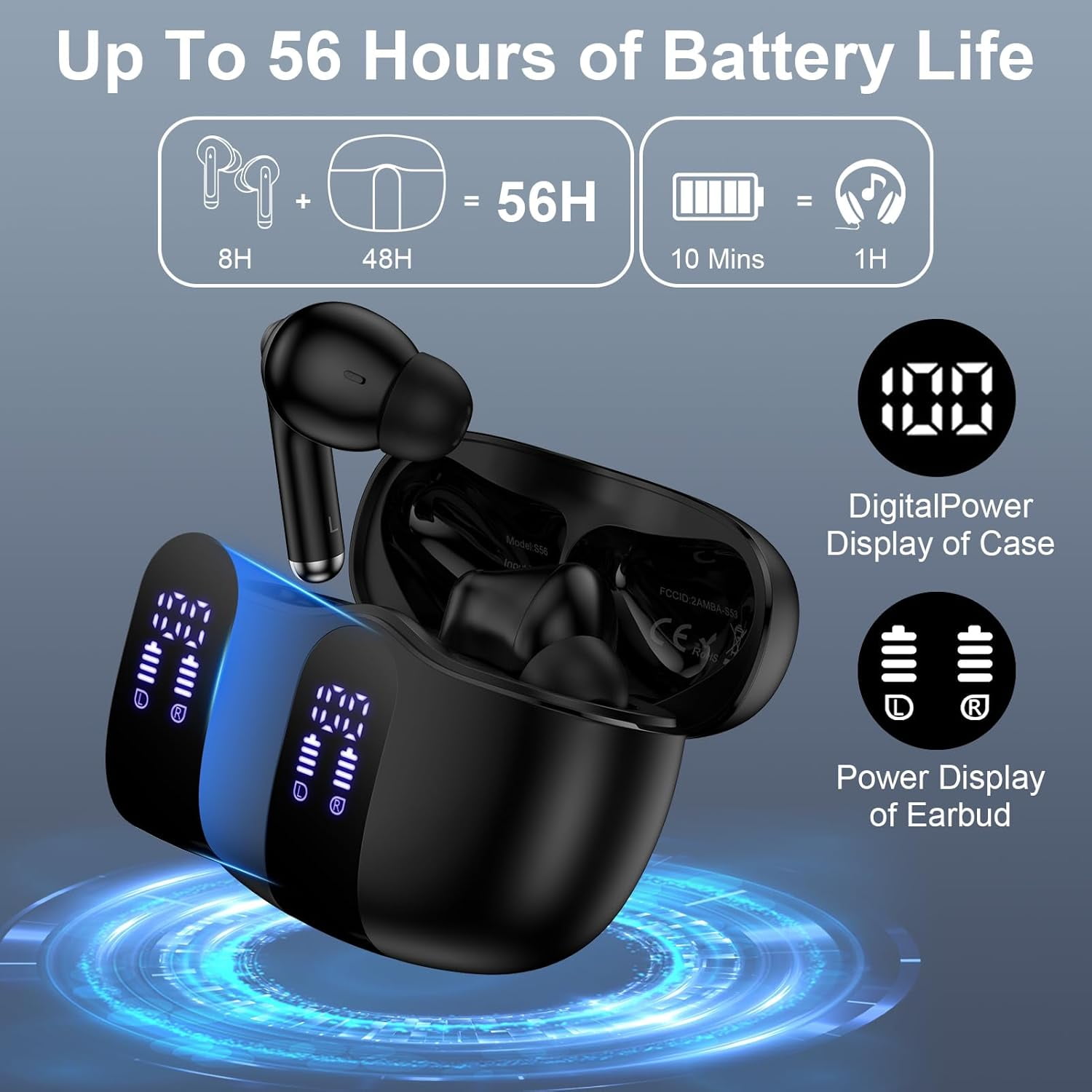 PYYNA-iPhone 17e Wireless Earbuds for iPhone 17e 17 Air 17 Pro 17 Pro ...