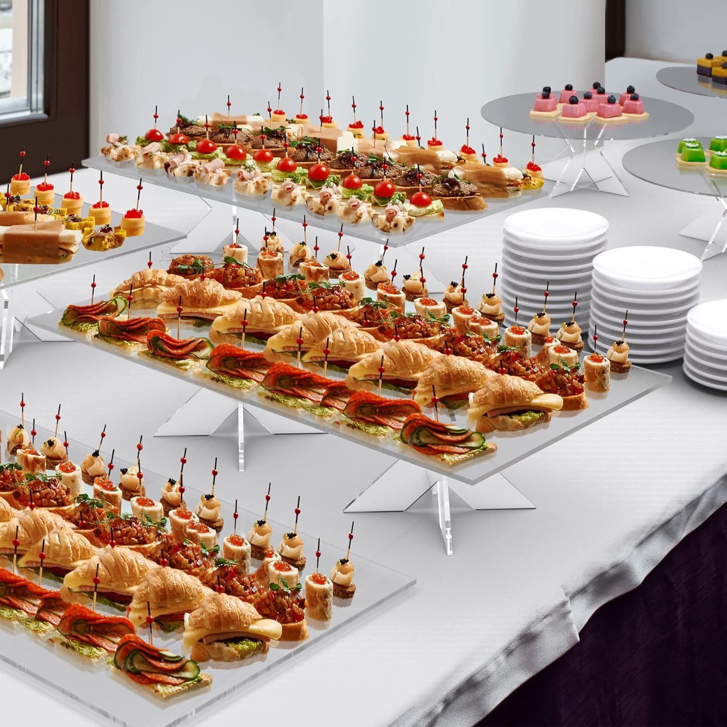 PYYP Best Acrylic Display Stand - Buffet Serving Tray Riser - Cupcakes ...