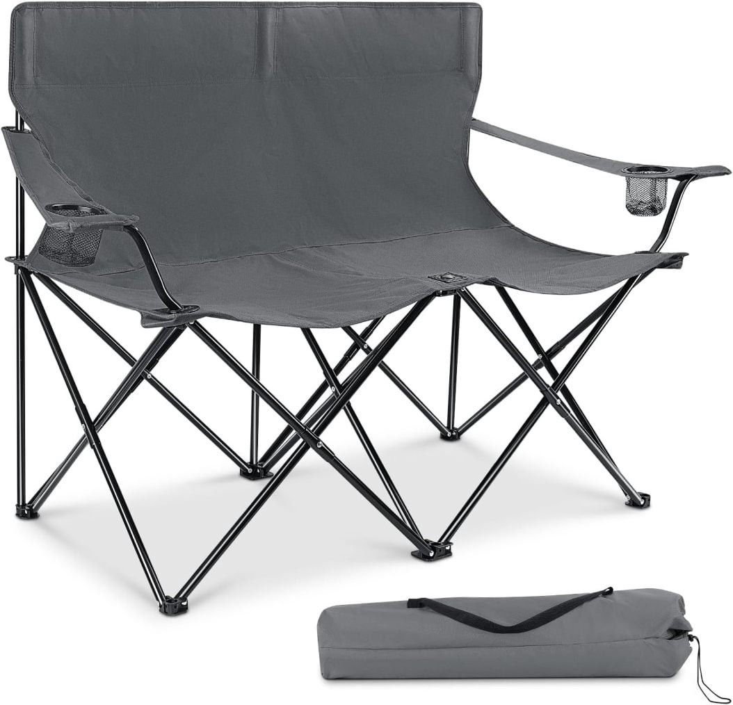 PYYP Oversized 2 Person Camping Chair, Double Camping Loveseat Chair ...