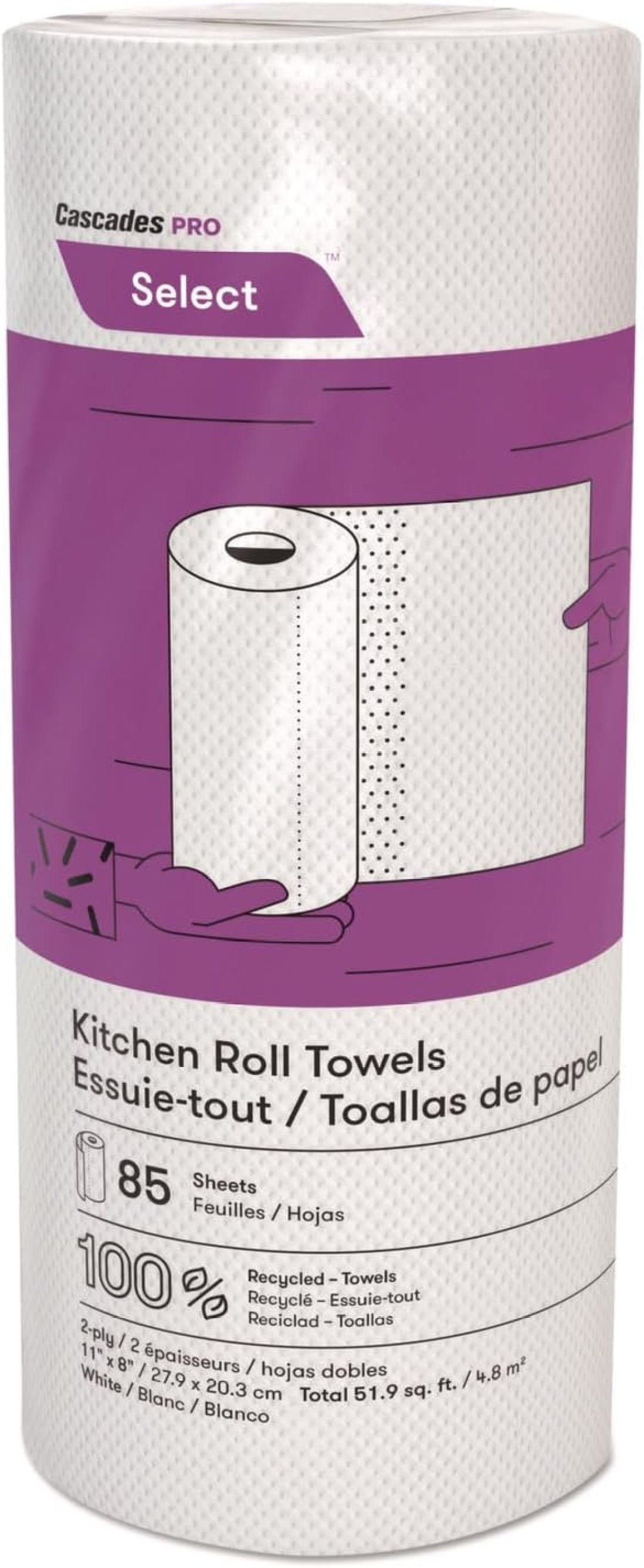 PYYP Select Kitchen Roll Towels, 2-Ply, 8 X 11, 85/roll, 30/carton ...