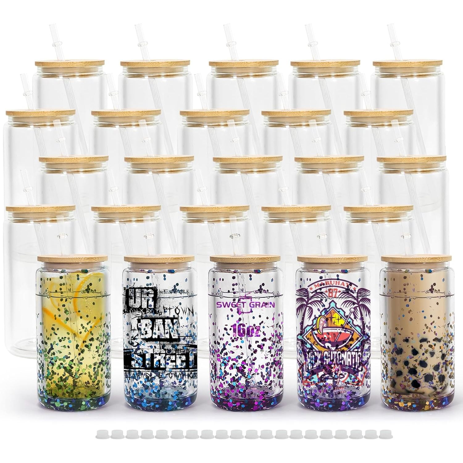 PYYP Snow Globe Tumblers(25 Pack) - 16oz Double Wall Sublimation Glass ...