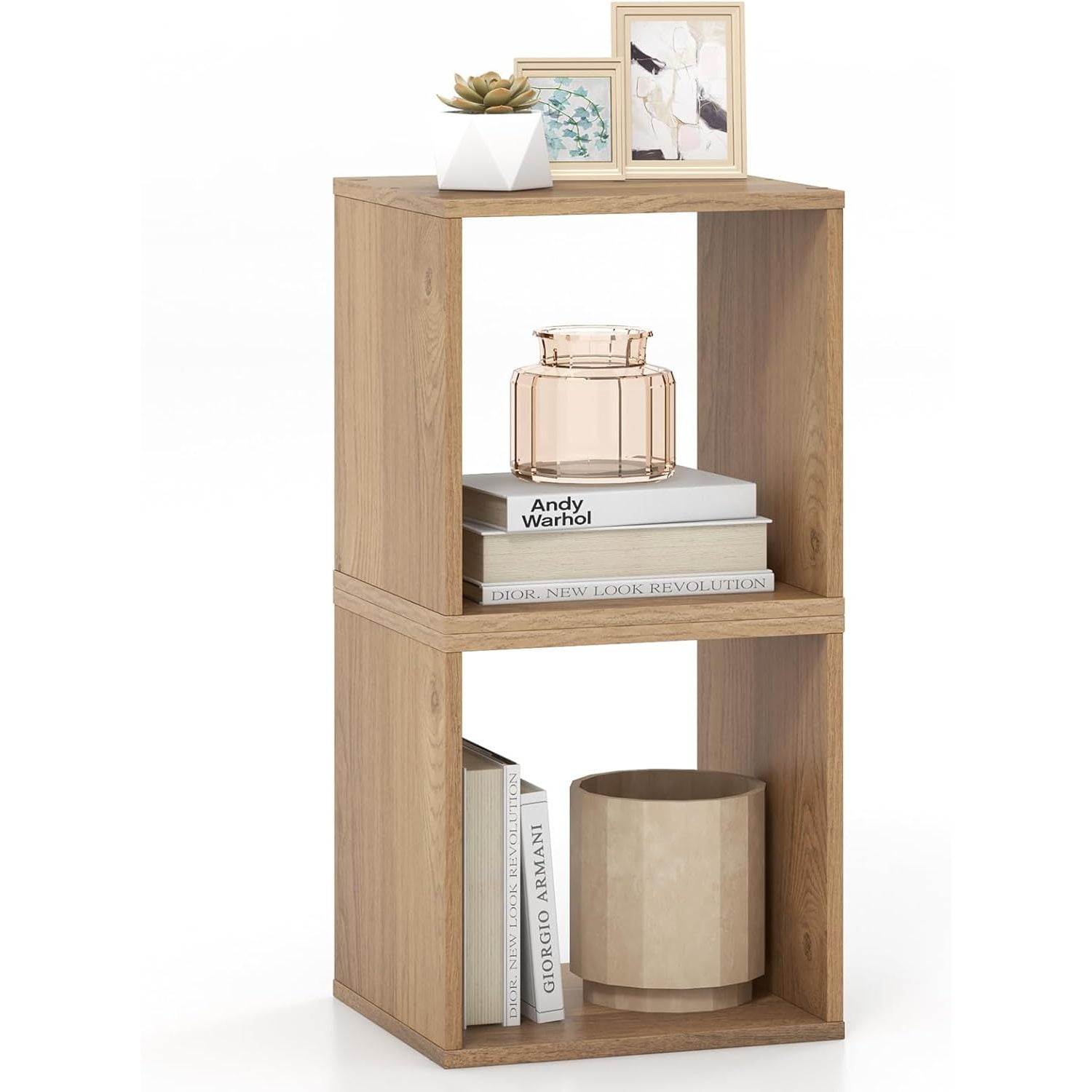 PYYP Stackable 2 Cube Storage Organizer, Freestanding Cubby Storage ...