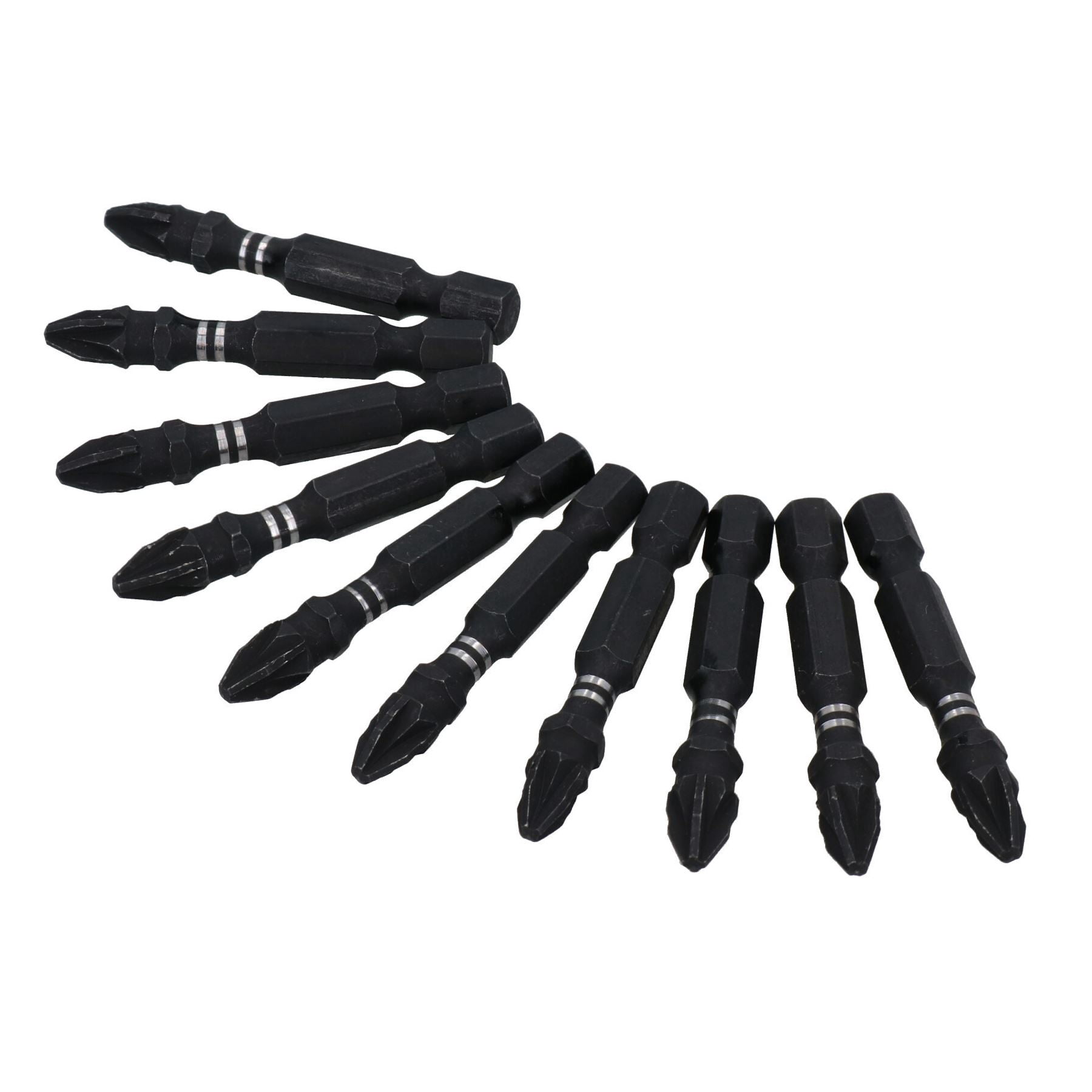 PZ2 Pozi Impact Torsion Screwdriver Bits 50mm Long 10 Pack 1/4” Hex ...