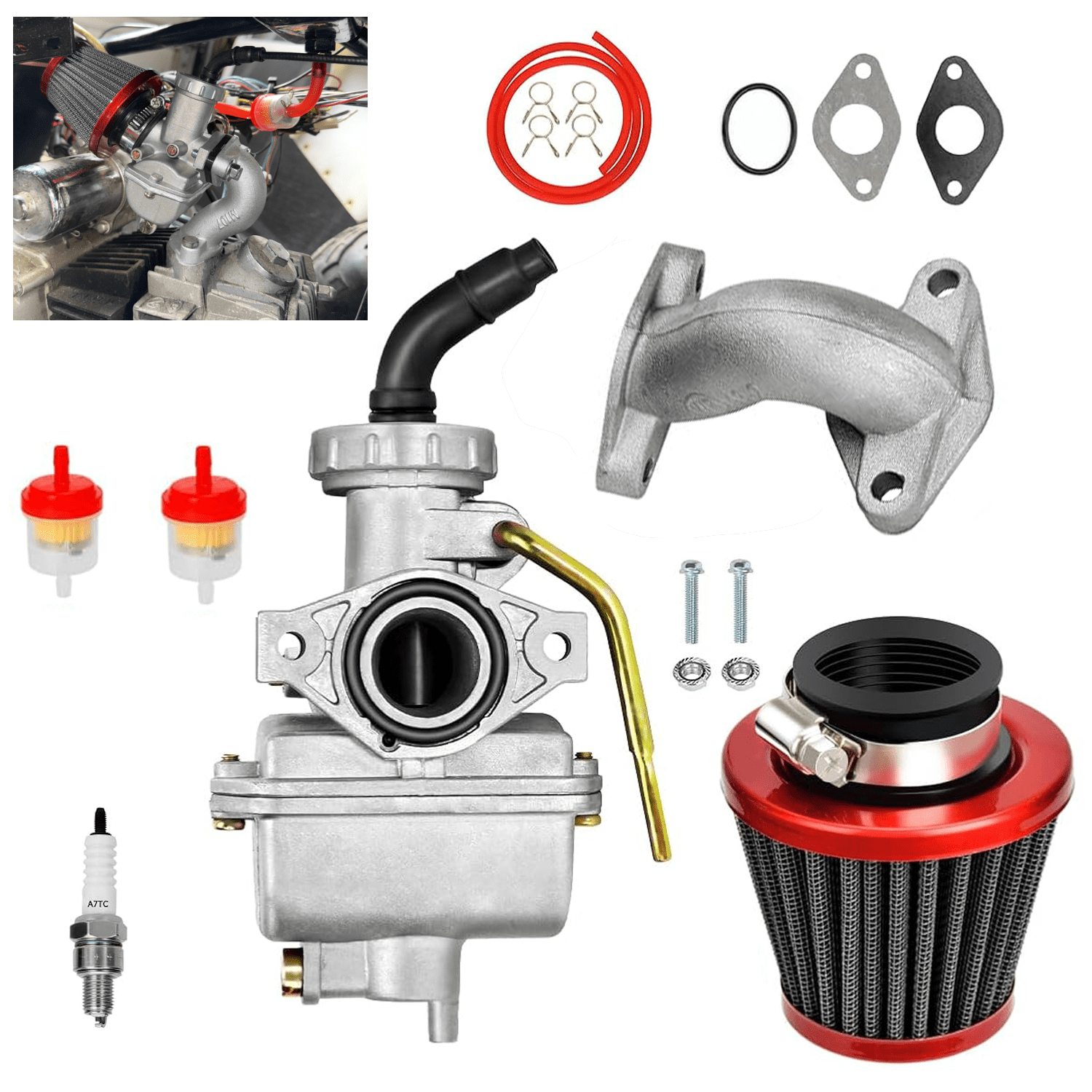 PZ20 Carburetor Kit for Tao tao Coolster 125cc 110cc 90cc 70cc Taotao ...