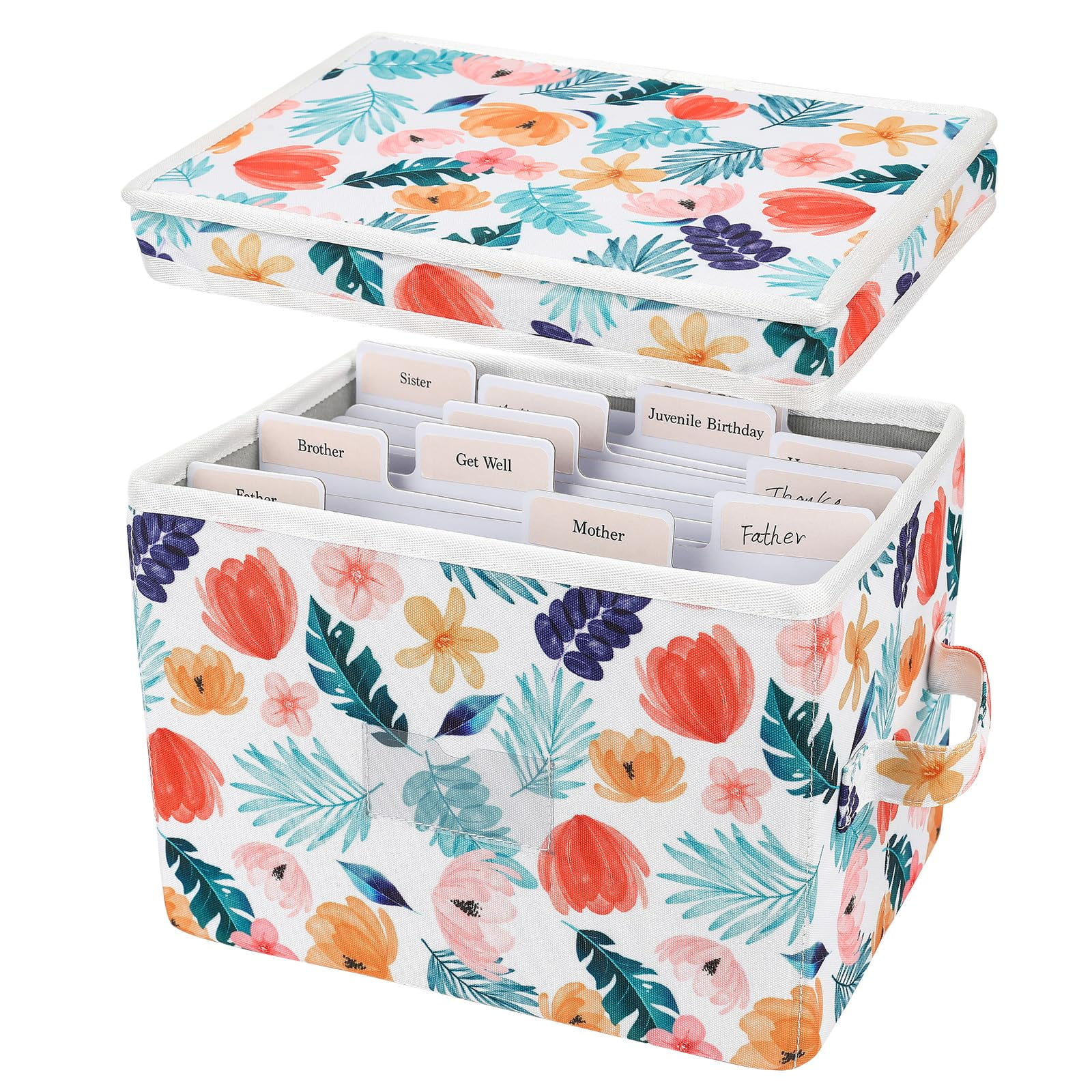 PZRLit Greeting Card Organizer Storage Box with 12 Removable Dividers ...