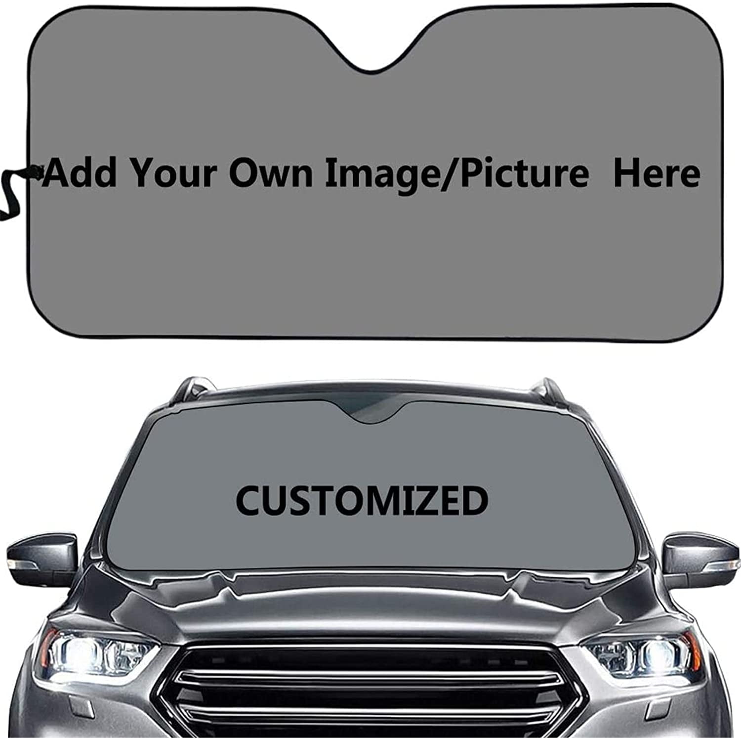PZZ BEACH Black and Grey Leopard Print Car Windshield Sun Shade UV Rays ...