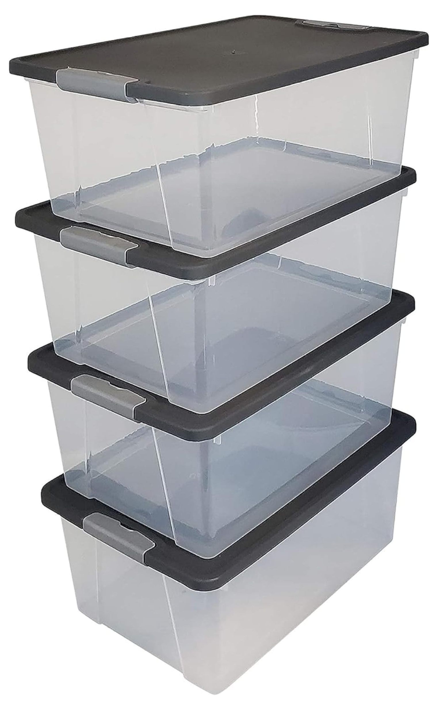 PaFagwy 15 Quart Clear Plastic Stackable Storage Container Organizer ...